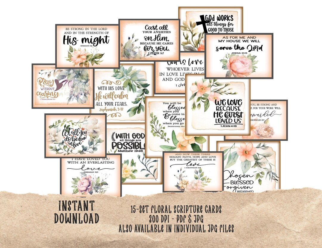 Inspirational Bible Verse Kit - Printable Scripture and Daily ...