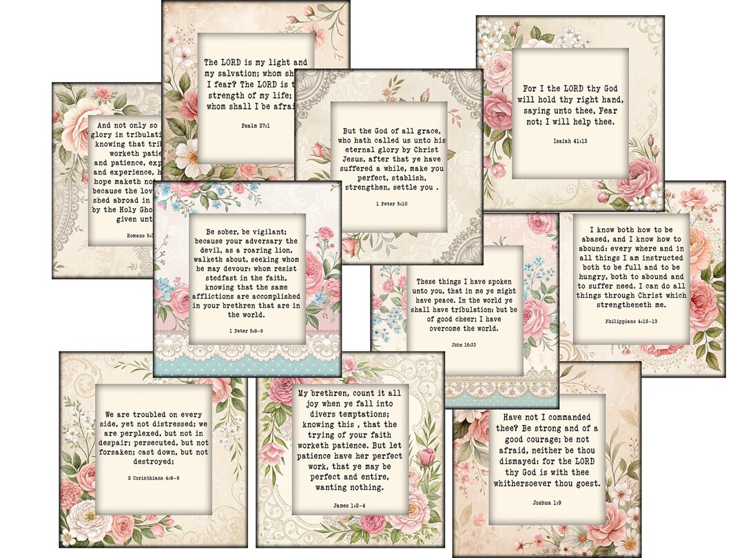 KJV Bible Verse Cards: Printable Inspirational Scripture Kit for Daily ...