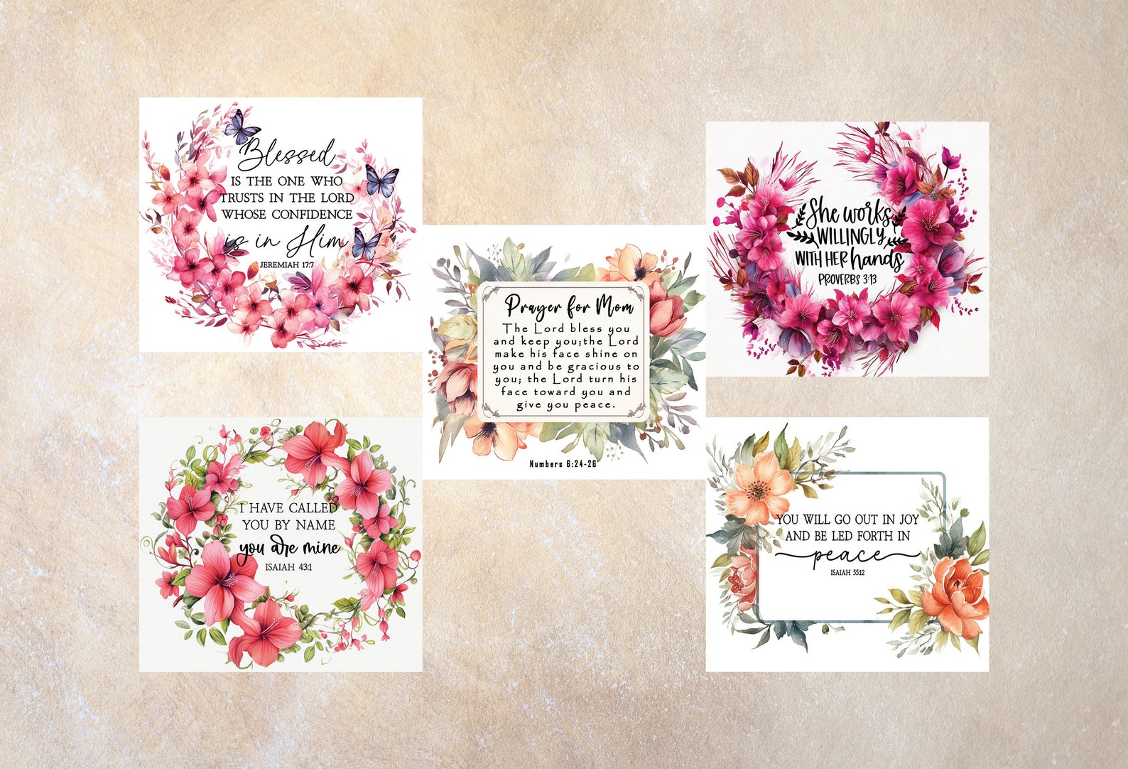 Printable Bible Verse Cards for Mom Women Junk Journal Faith Ephemera ...