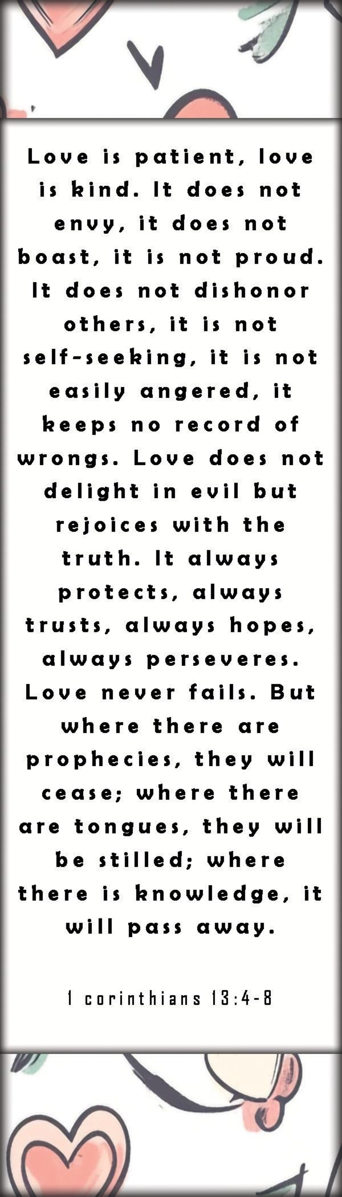 Printable Valentine Bookmarks With Bible Verses, Hearts Illustrations ...