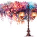 Romantic Floral Watercolor Lamp Post Clipart for Wedding and Victorian ...