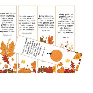 Thanksgiving Bible Verse Bookmarks, Fall Faith Bookmarks, Pumpkin ...