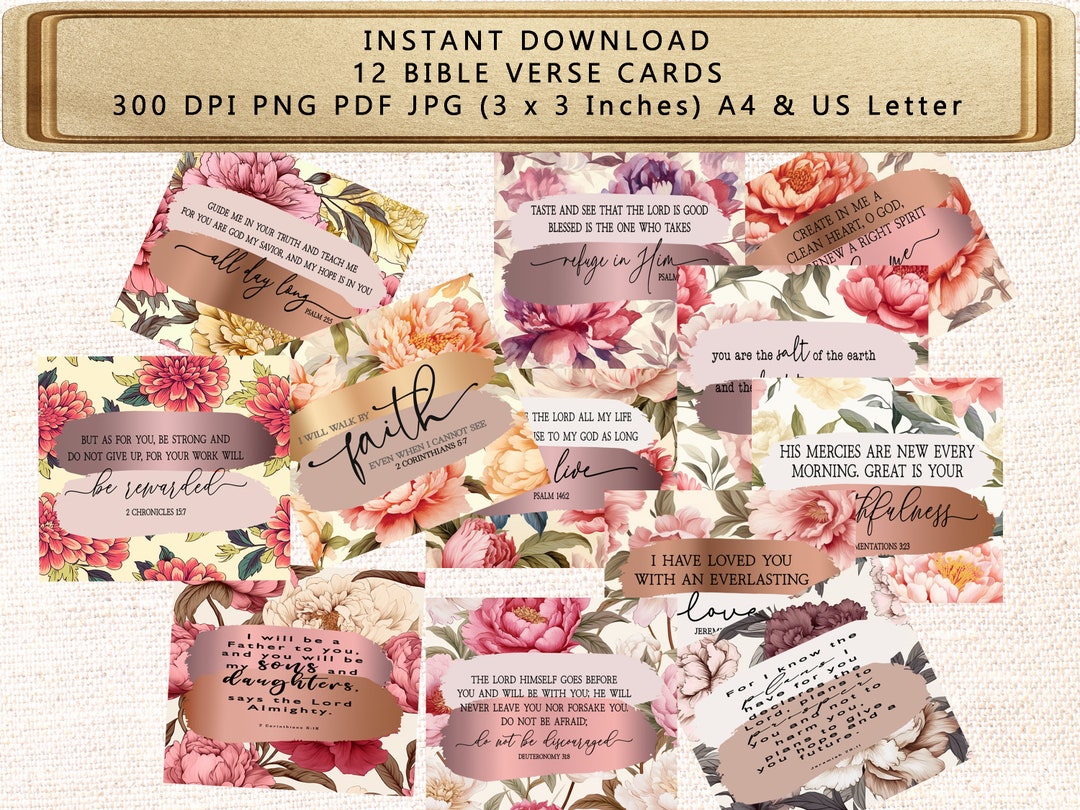 Christian Affirmation Cards, Printable Scripture Verses, Inspirational ...