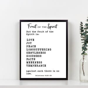 Modern Christian Wall Art: Fruit of the Spirit Bible Verse Printable ...
