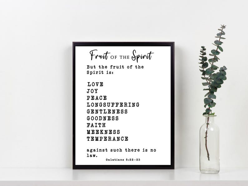 Minimalist Christian Fruit of the Spirit Bible Verse Printable (KJV ...