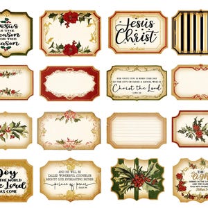 Spiritual Christmas Ephemera Kit: Bible Verse Labels & Vintage Gift ...