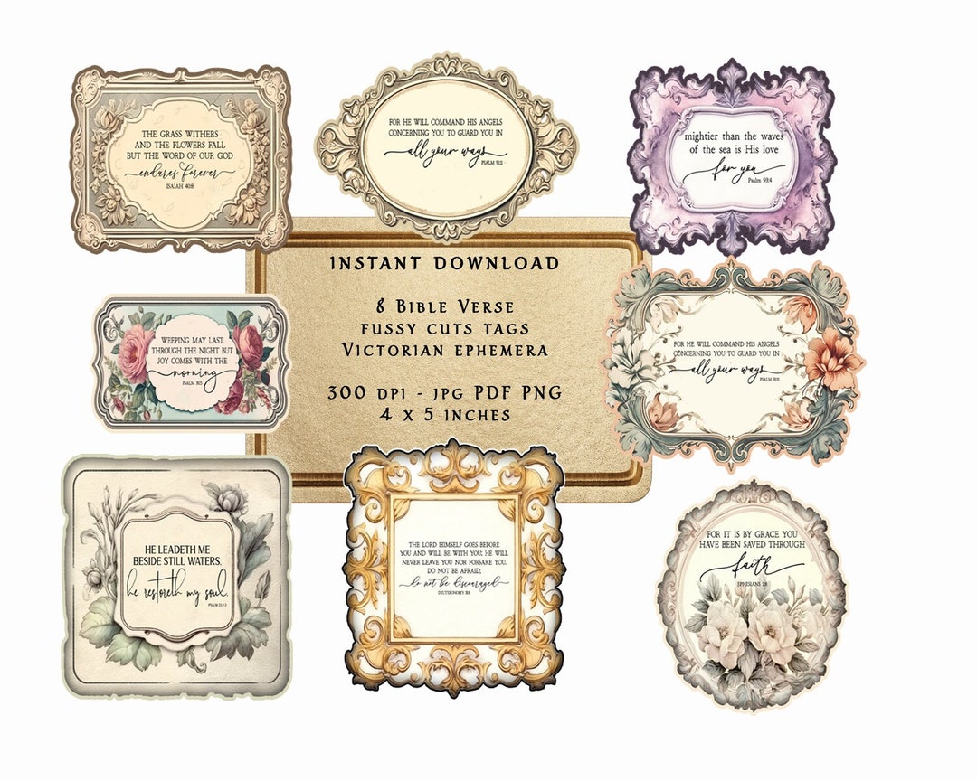 Faith Ephemera Printable Kit With Scripture Tags for Bible Journaling ...