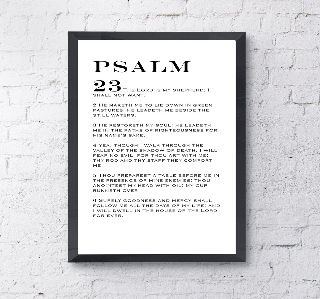 Minimalist Psalm 23 KJV Scripture Wall Art: Inspirational Christian ...