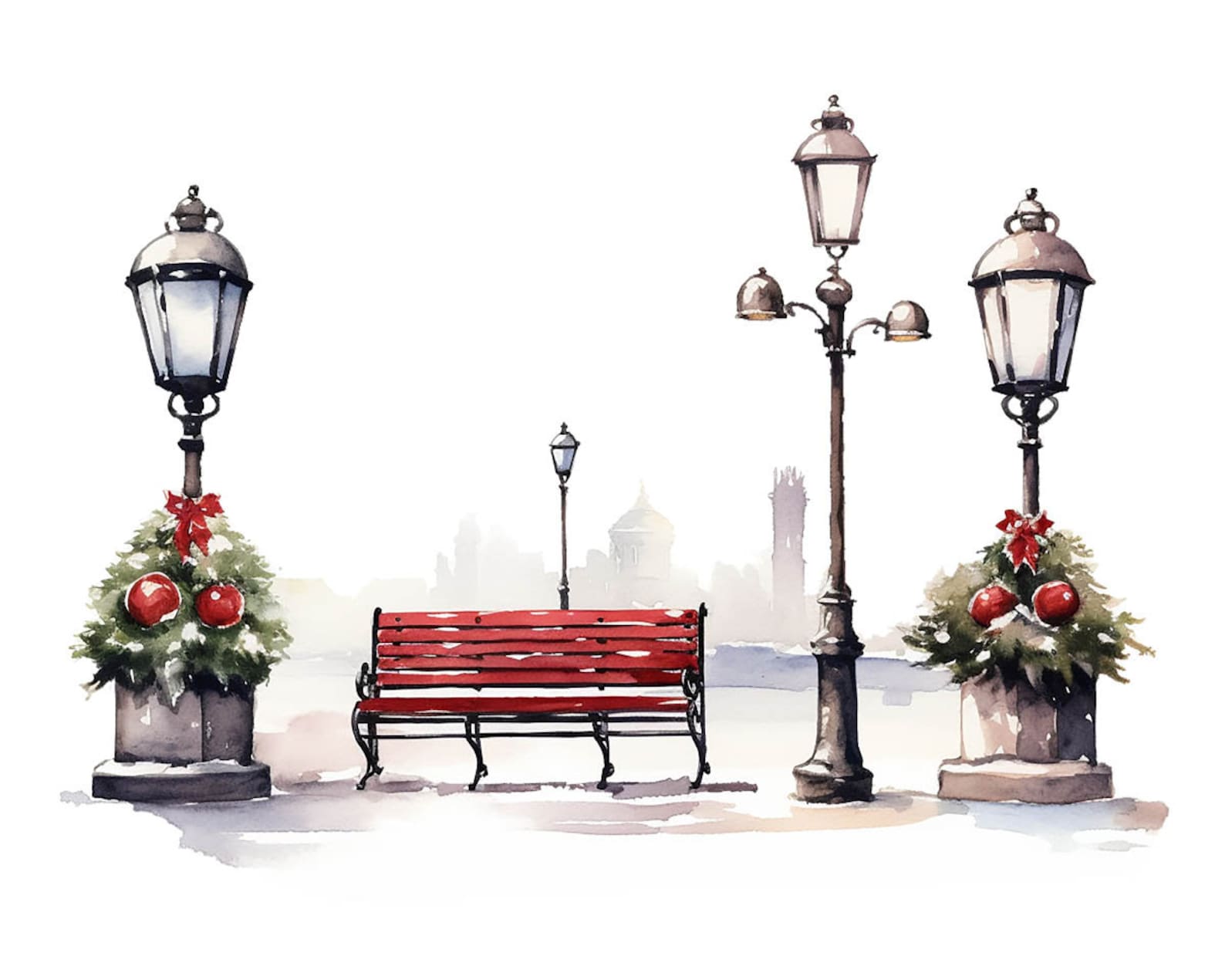 Christmas Lamp Post Clipart Vintage Lamp Post Clipart, Christmas Street ...