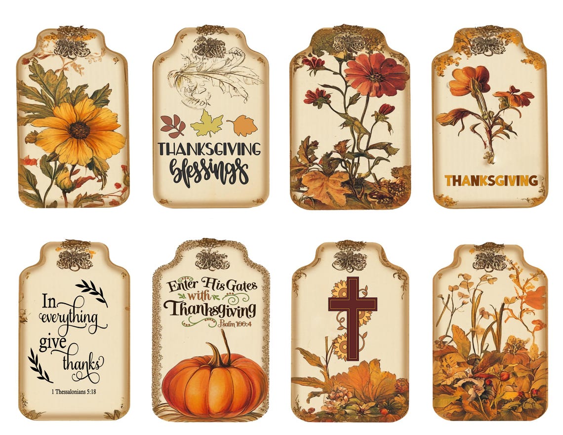 Thanksgiving Gratitude Tags for Bible Journaling and Gifts - Etsy
