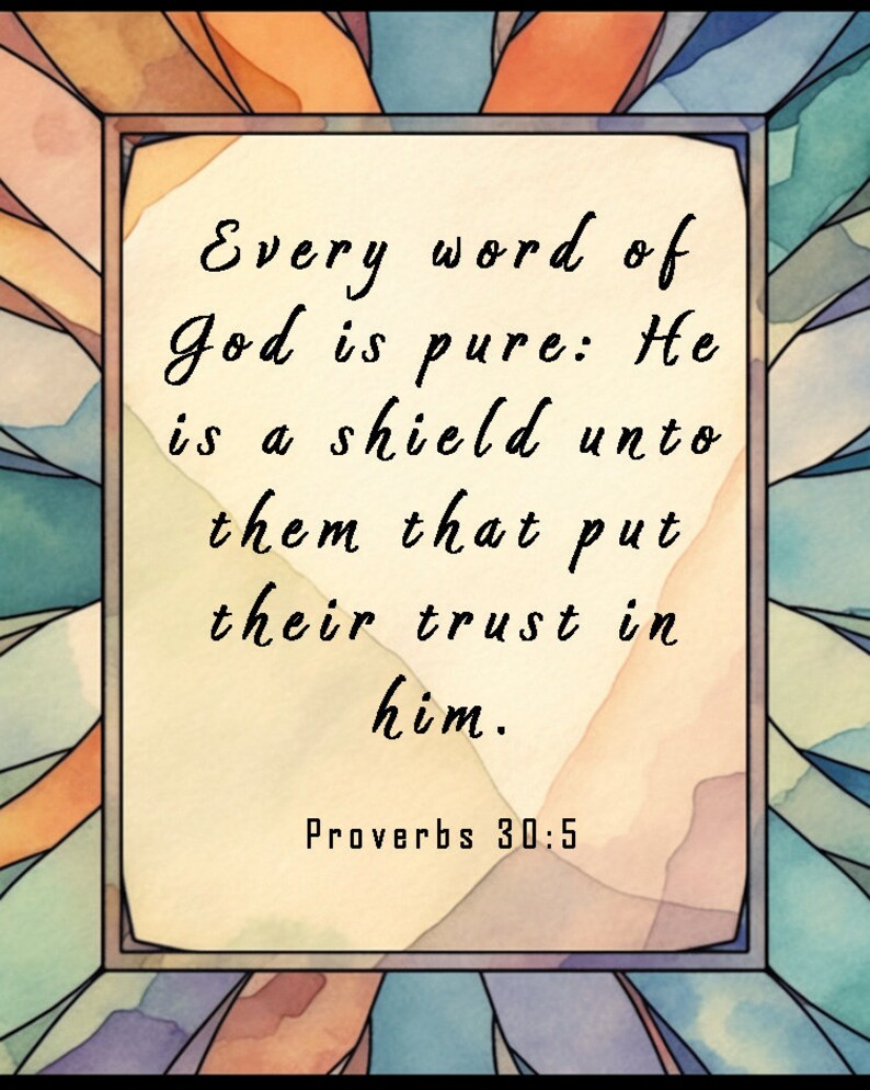 Watercolor Bible Verse Memory Flashcards for Study, King James Version ...