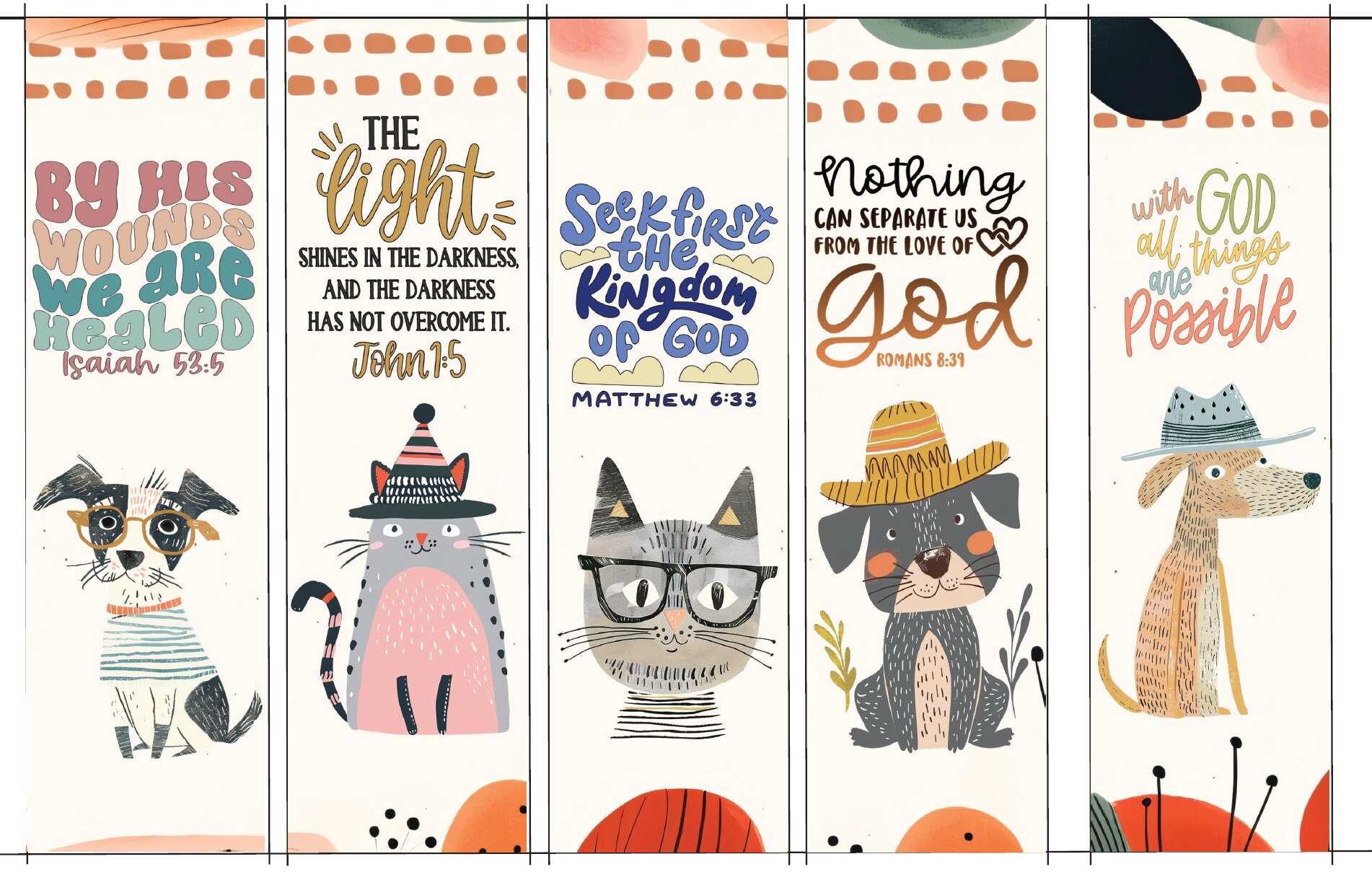 Colorful Animal-themed Bible Verse Bookmarks for Kids: Printable ...