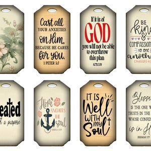 Printable Bible Verse Scripture Tags: Fussy Cut Religious Gift Labels ...