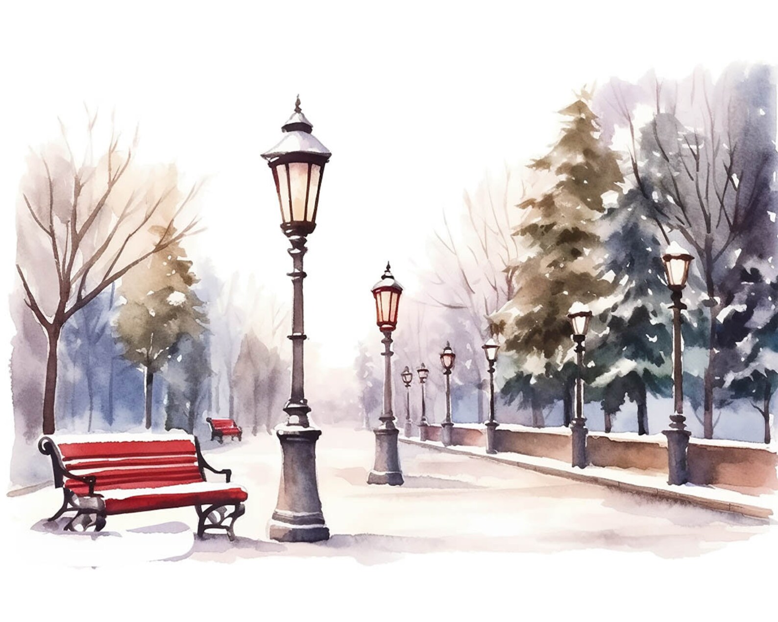 Christmas Lamp Post Clipart Vintage Lamp Post Clipart, Christmas Street ...