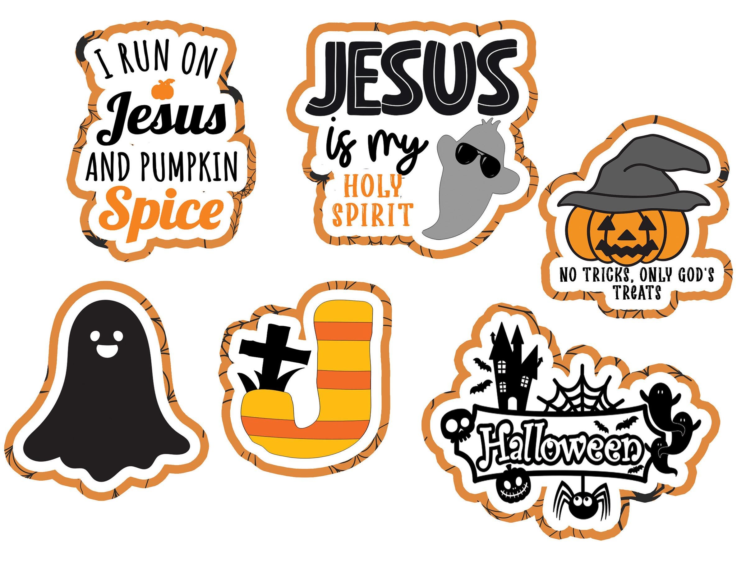 Christian Faith Halloween Sticker: Jesus Pumpkin PNG for Religious ...
