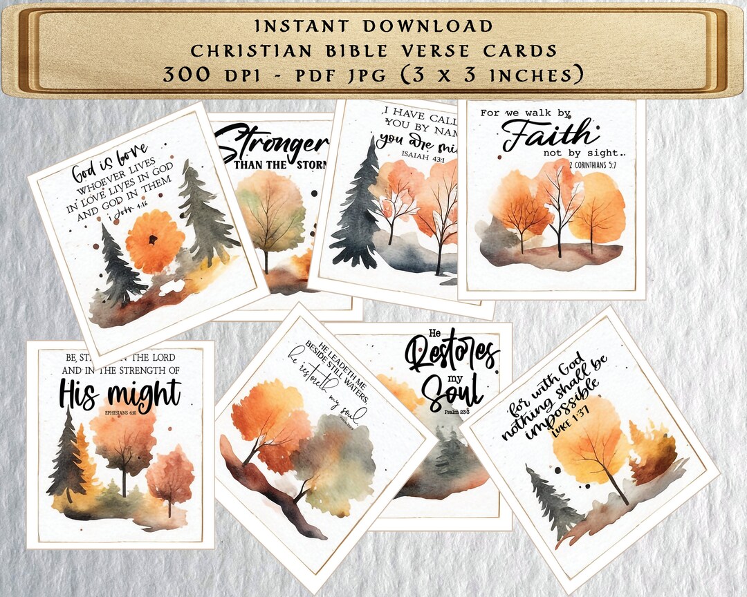 Faith Bible Verse Cards Printable Men Scripture Cards, Masculine ...