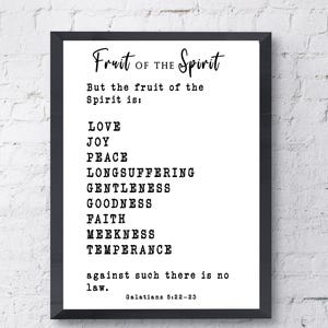 Modern Christian Wall Art: Fruit of the Spirit Bible Verse Printable ...
