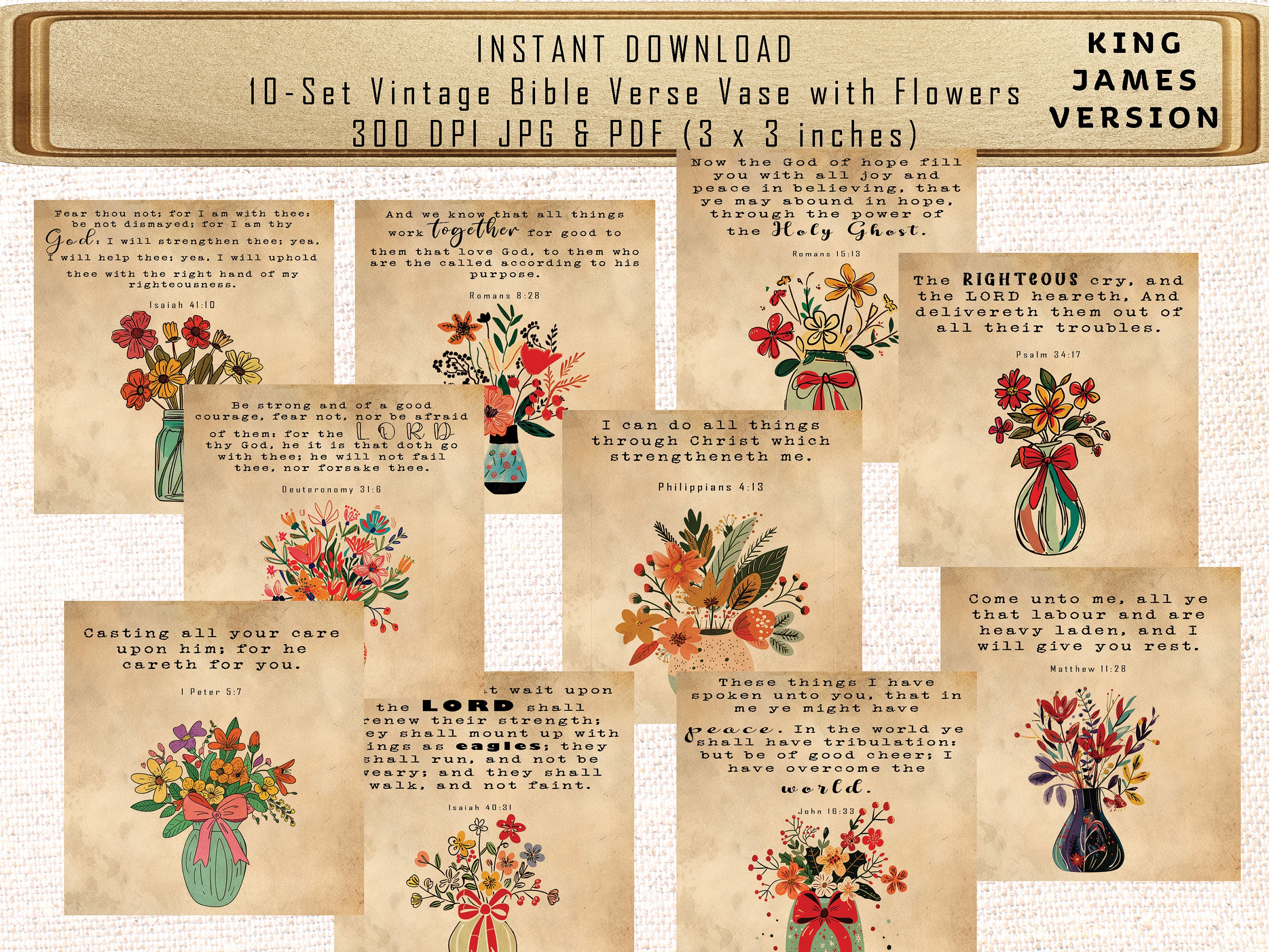 Printable KJV Bible Verse Cards: Affirmations for Faith, Memory ...