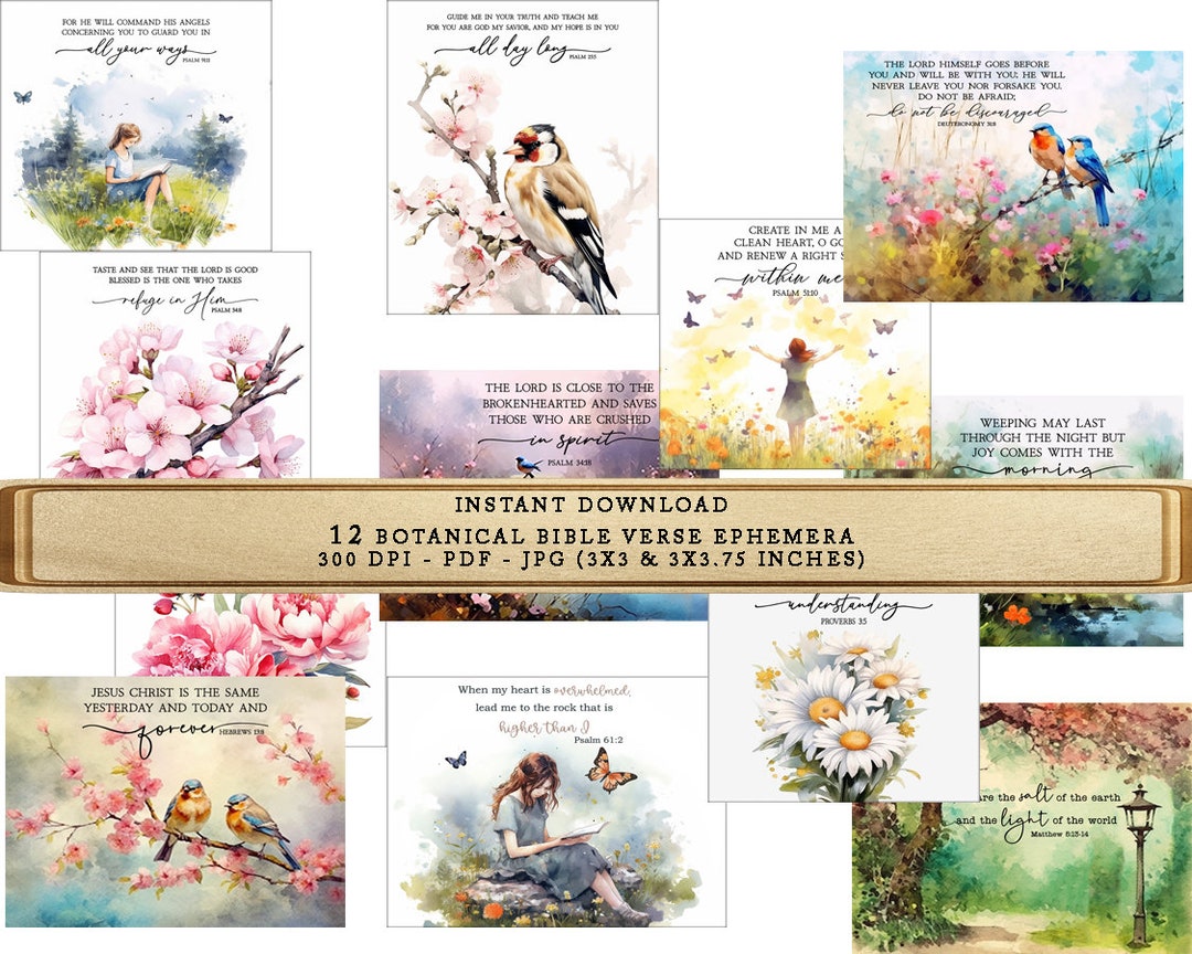 Printable Religious Bible Verse Memorization Cards for Daily Devotional ...