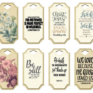 Printable Bible Verse Scripture Tags: Fussy Cut Religious Gift Labels ...