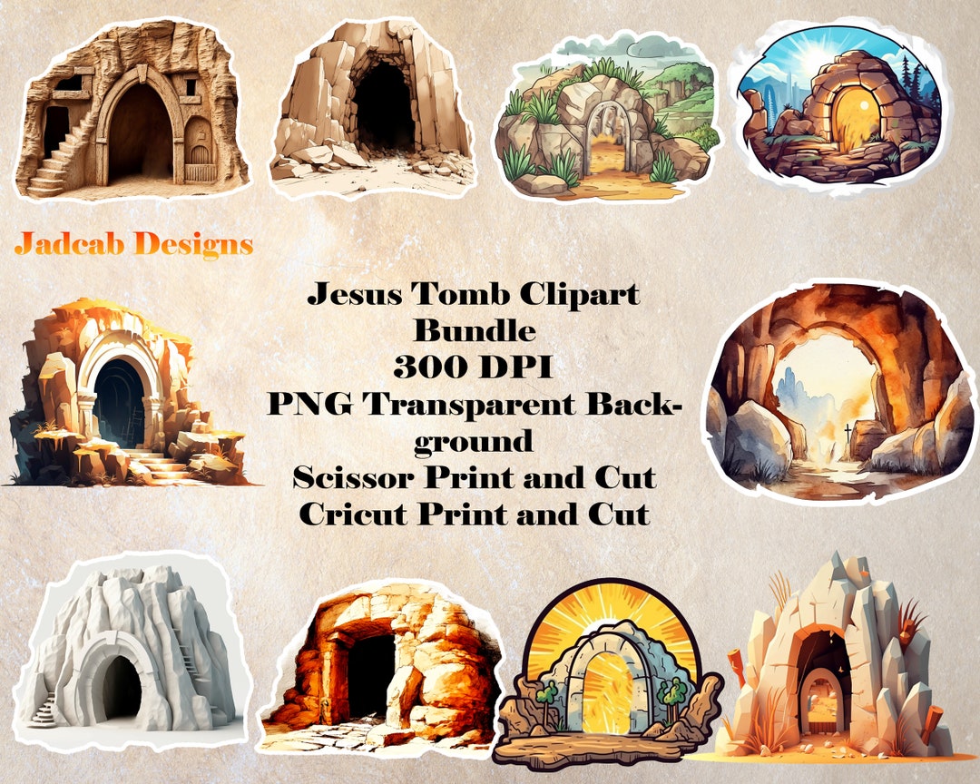Jesus Empty Tomb Clipart Sticker Bundle Jesus Has Risen - Etsy Ireland