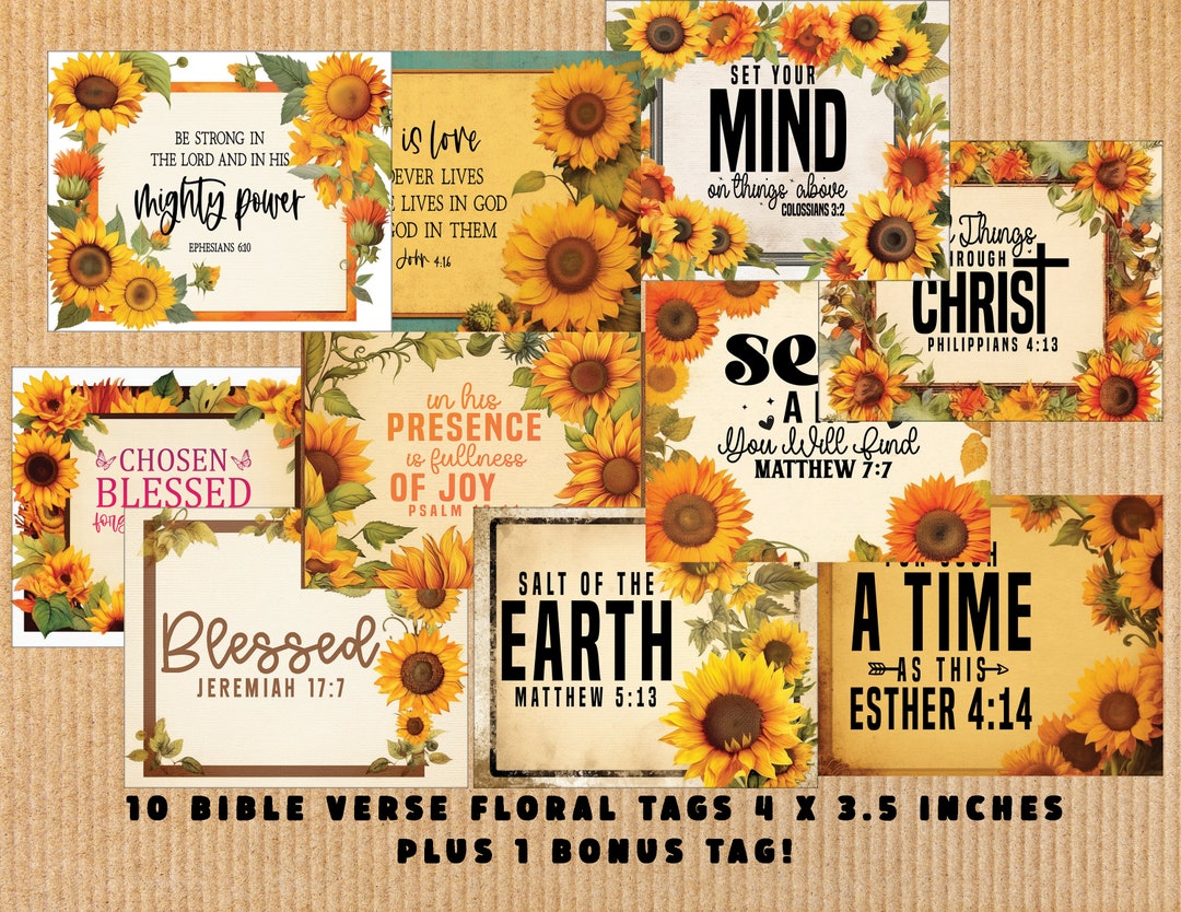Sunflower Bible Verse Ephemera for Junk Journaling and Crafts - Etsy