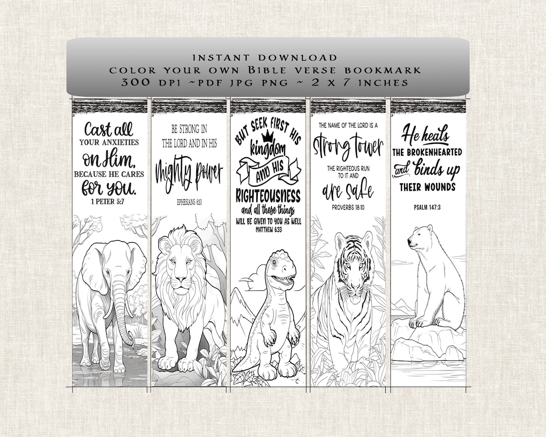 Color Your Own Bible Bookmarks Printable, Kids Bible Verse Coloring ...