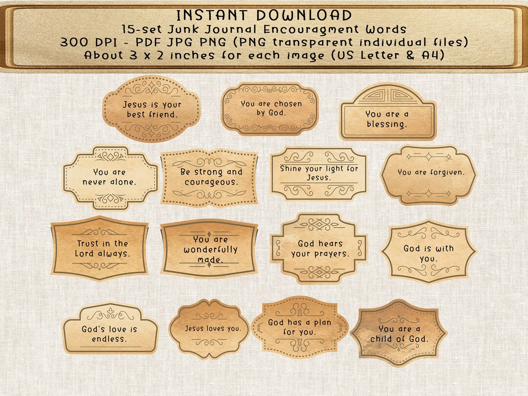 Inspirational Bible Journaling Kit With Spiritual Ephemera and ...