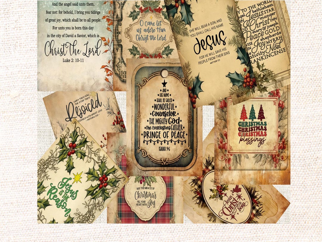 Religious Christmas Junk Journal Kit With Bible Verses and Faith ...
