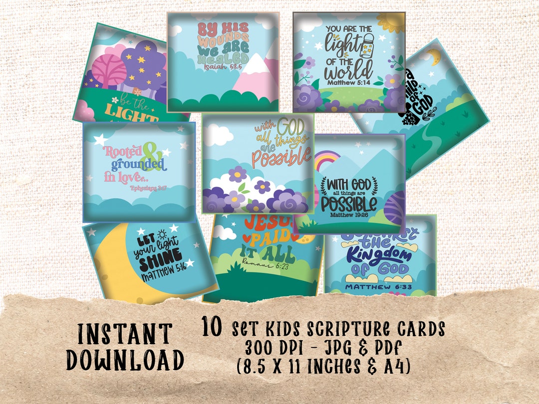 Children's Bible Verse Flashcards: Inspirational Study Aids, Lunchbox ...