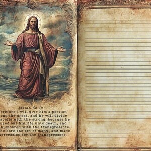 Christian Jesus Junk Journal Kit: Printable Religious Ephemera & Bible ...