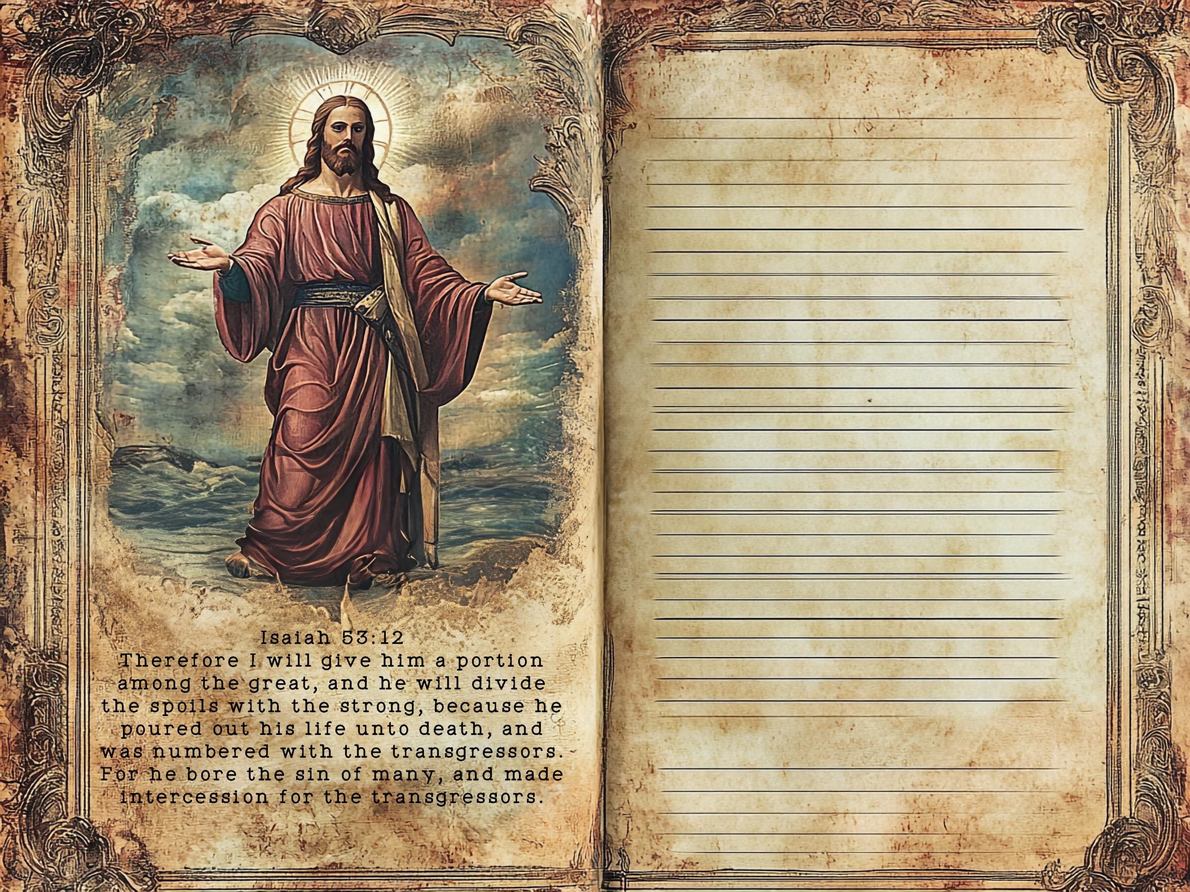 Christian Jesus Junk Journal Kit: Printable Religious Ephemera & Bible ...