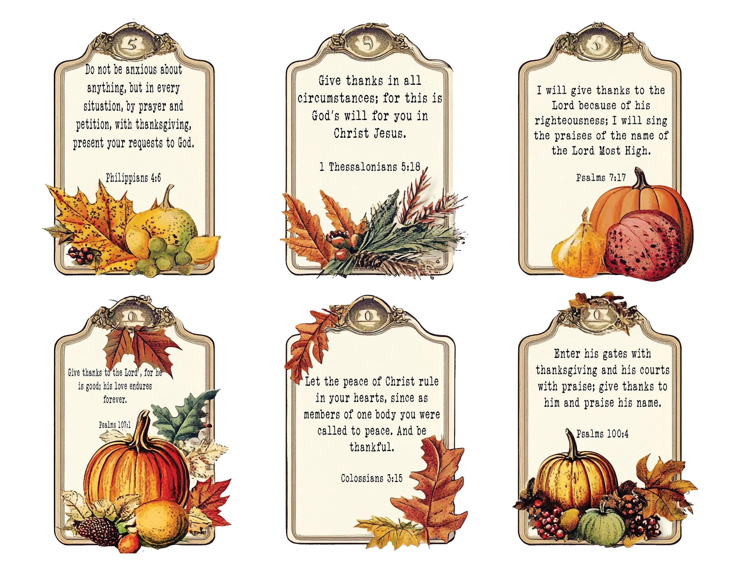 Thanksgiving Gratitude Tags for Bible Journaling and Gifts - Etsy