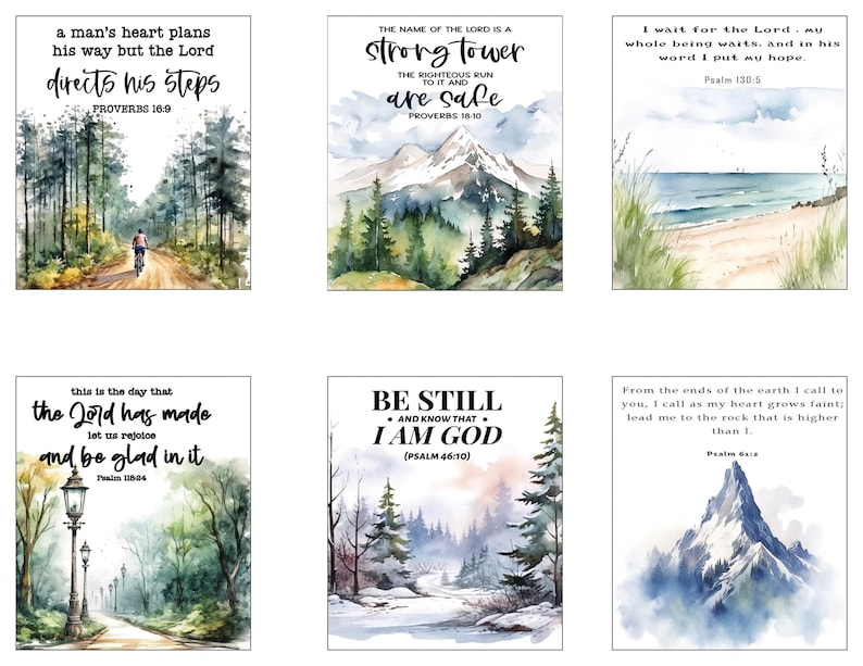 Masculine Inspirational Scripture Cards Kit - Printable Bible Verses ...