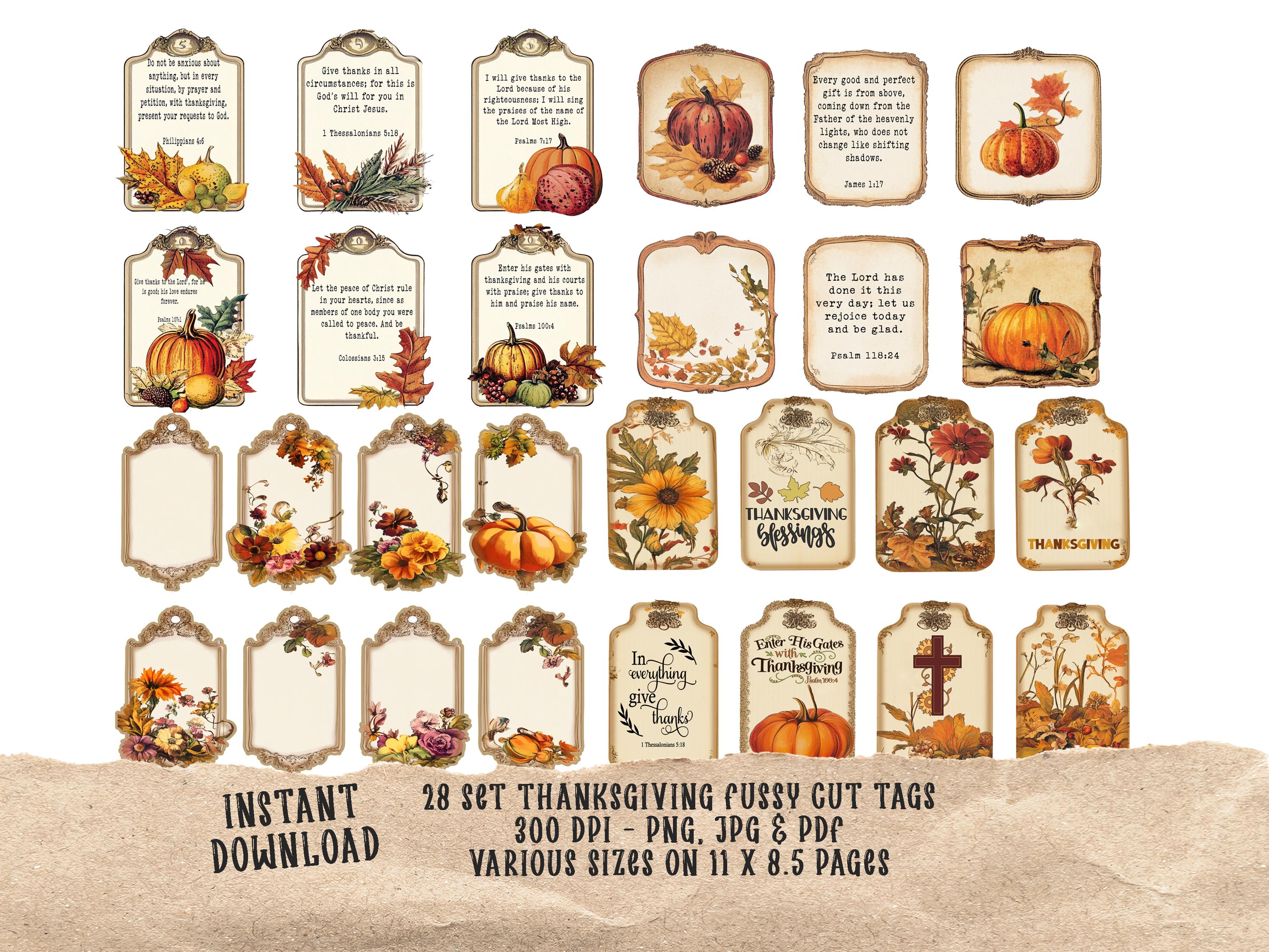Thanksgiving Gratitude Tags for Bible Journaling and Gifts - Etsy