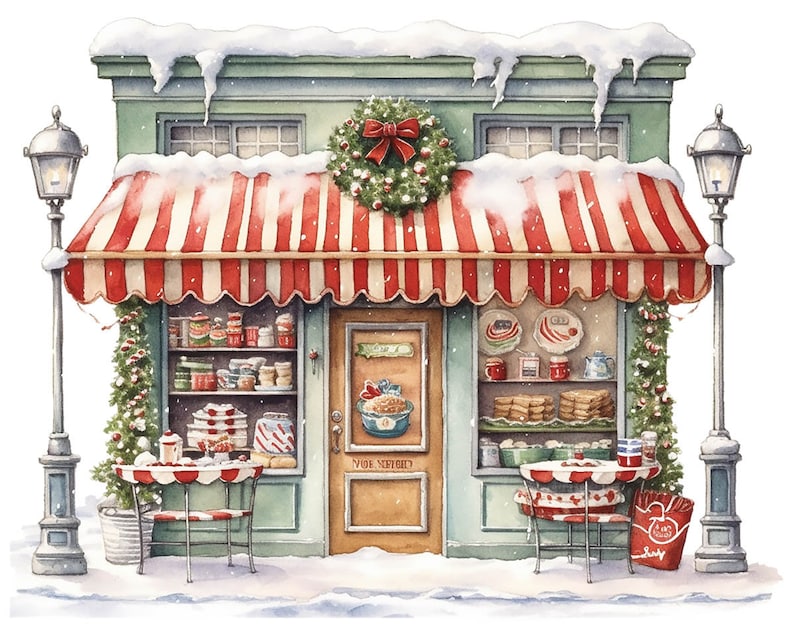 Christmas Bakery Clipart Bakery Clipart PNG Watercolor Christmas Bakery ...