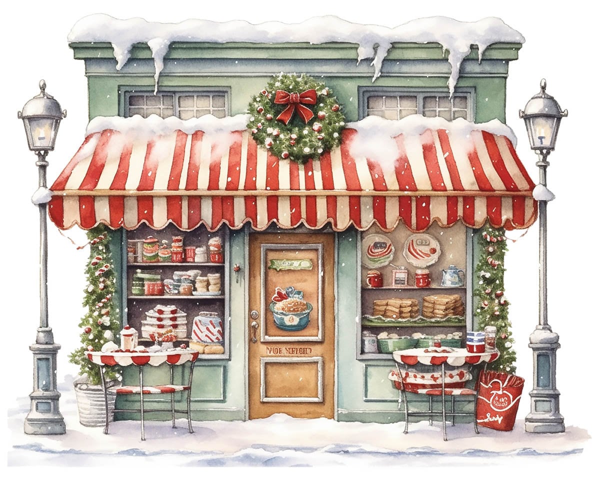 Christmas Bakery Clipart Bakery Clipart PNG Watercolor Christmas Bakery ...