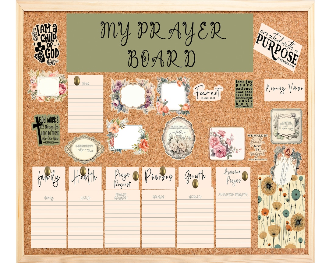 Christian Vision Prayer Board Kit With Daily Printable Activities ...