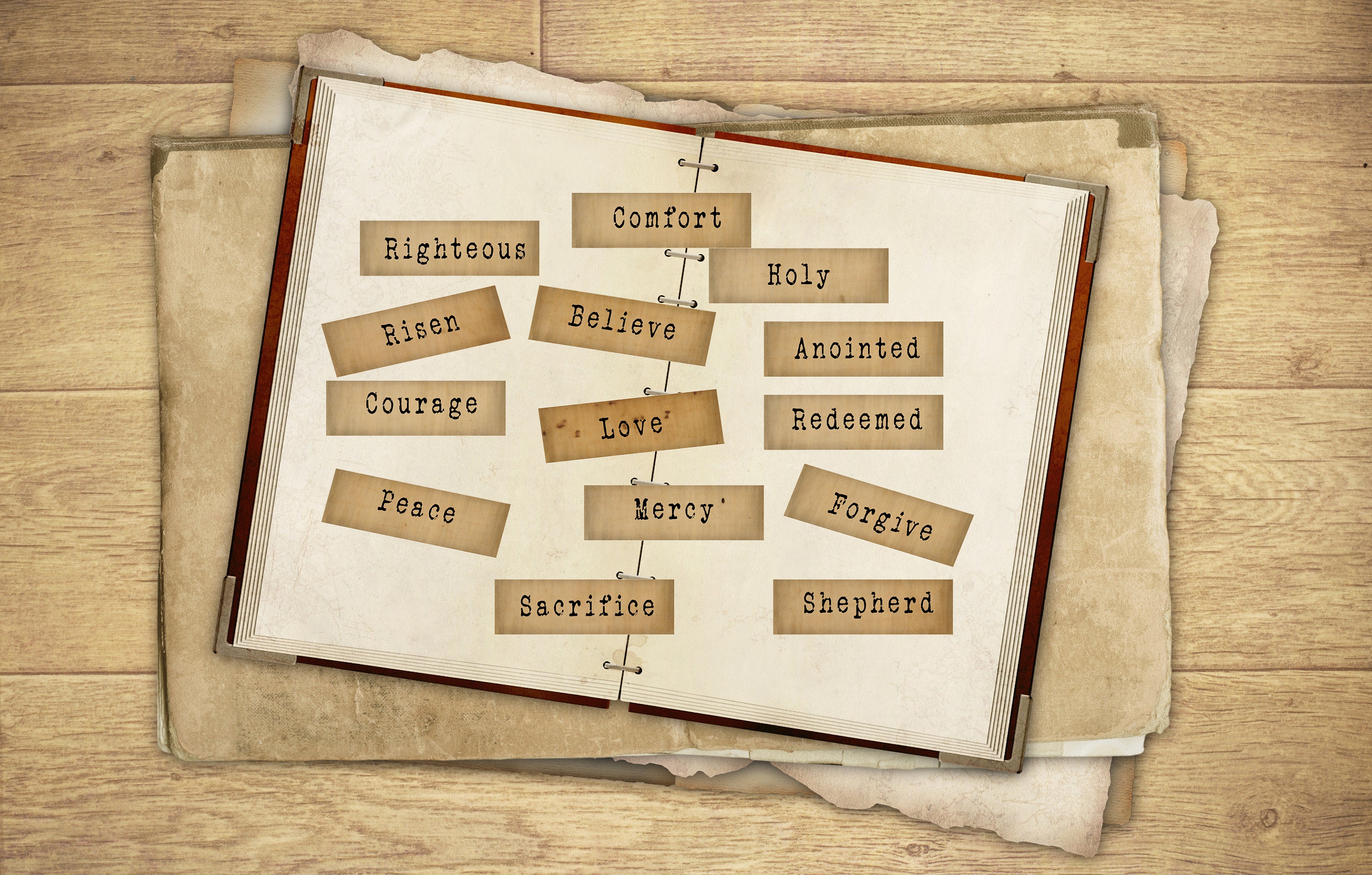 Printable Scripture Journal With Words of Faith and Religious Ephemera ...