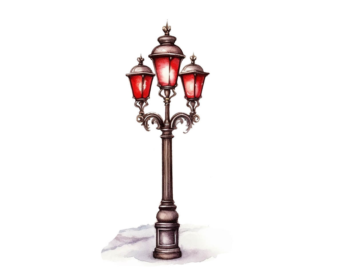 Christmas Lamp Post Clipart Vintage Lamp Post Clipart, Christmas Street ...