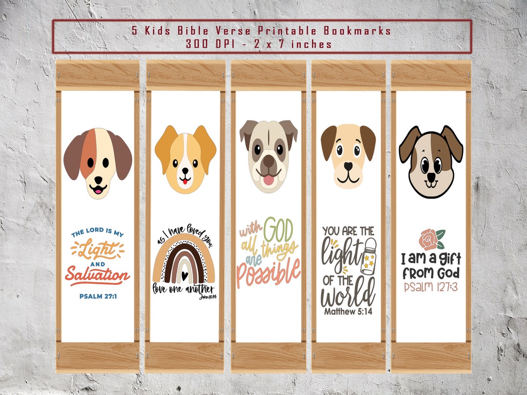 Kids Printable Bible Verse Bookmarks Kids Bible Bookmarks - Etsy