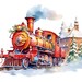 Christmas Train Clipart Santa Polar Express PNG Watercolor Christmas ...