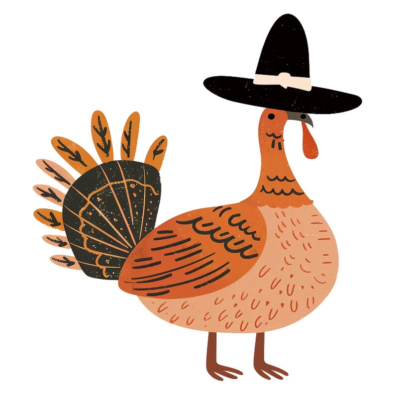 Turkey Clipart, Turkey PNG, Pilgrim Clipart, Pilgrim Turkey Clipart ...