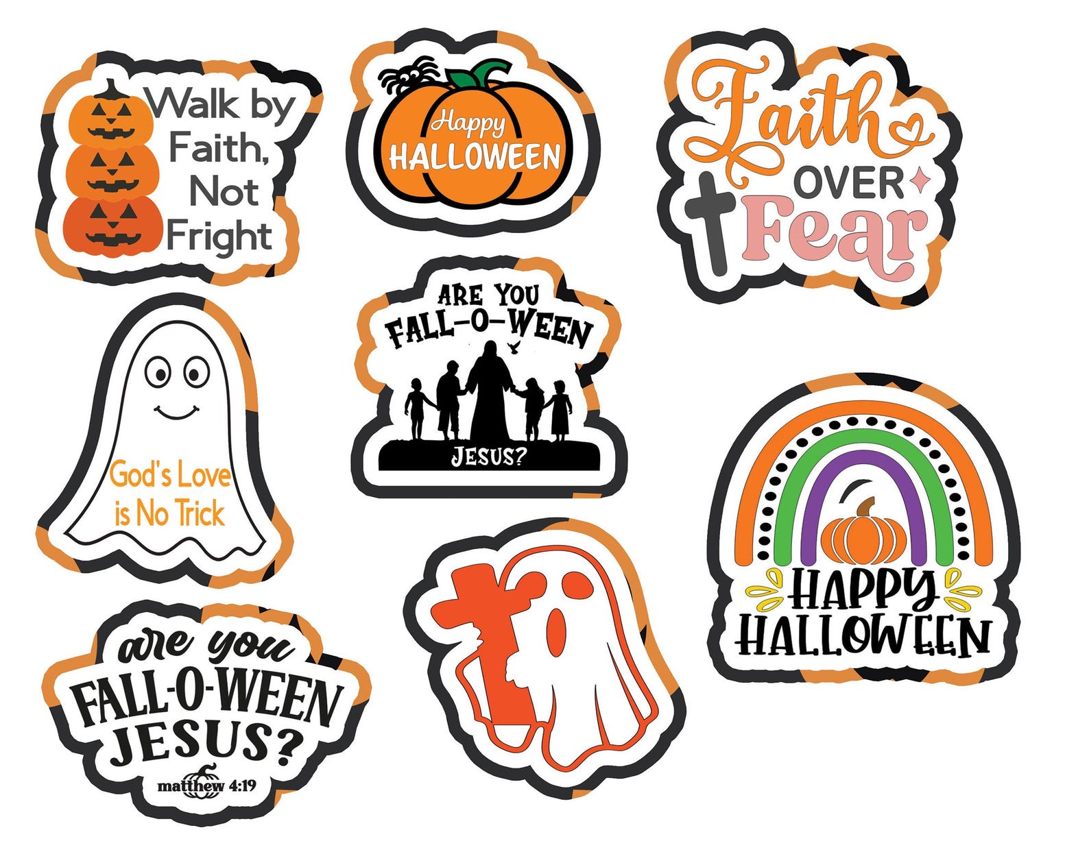Christian Faith Halloween Sticker: Jesus Pumpkin PNG for Religious ...