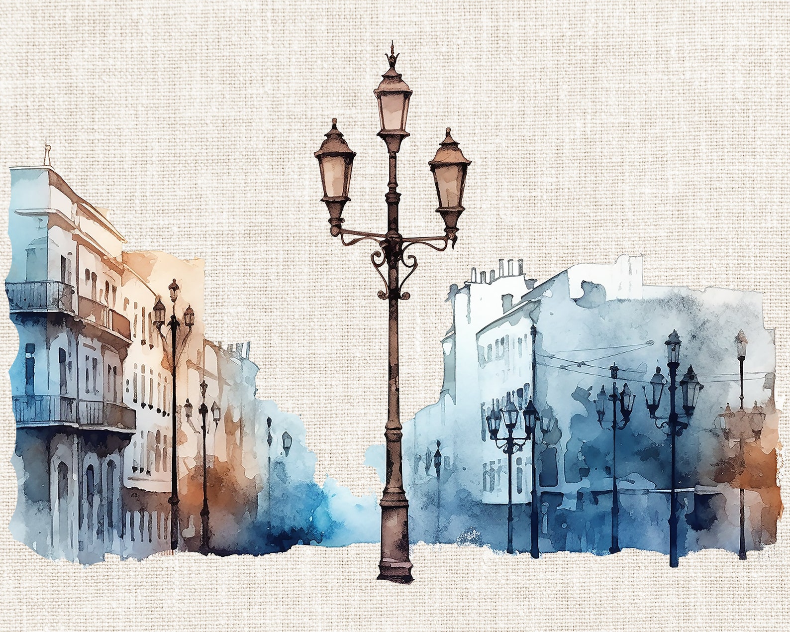 Watercolor Vintage Lamp Post Clipart Victorian Street Lamp Post PNG ...