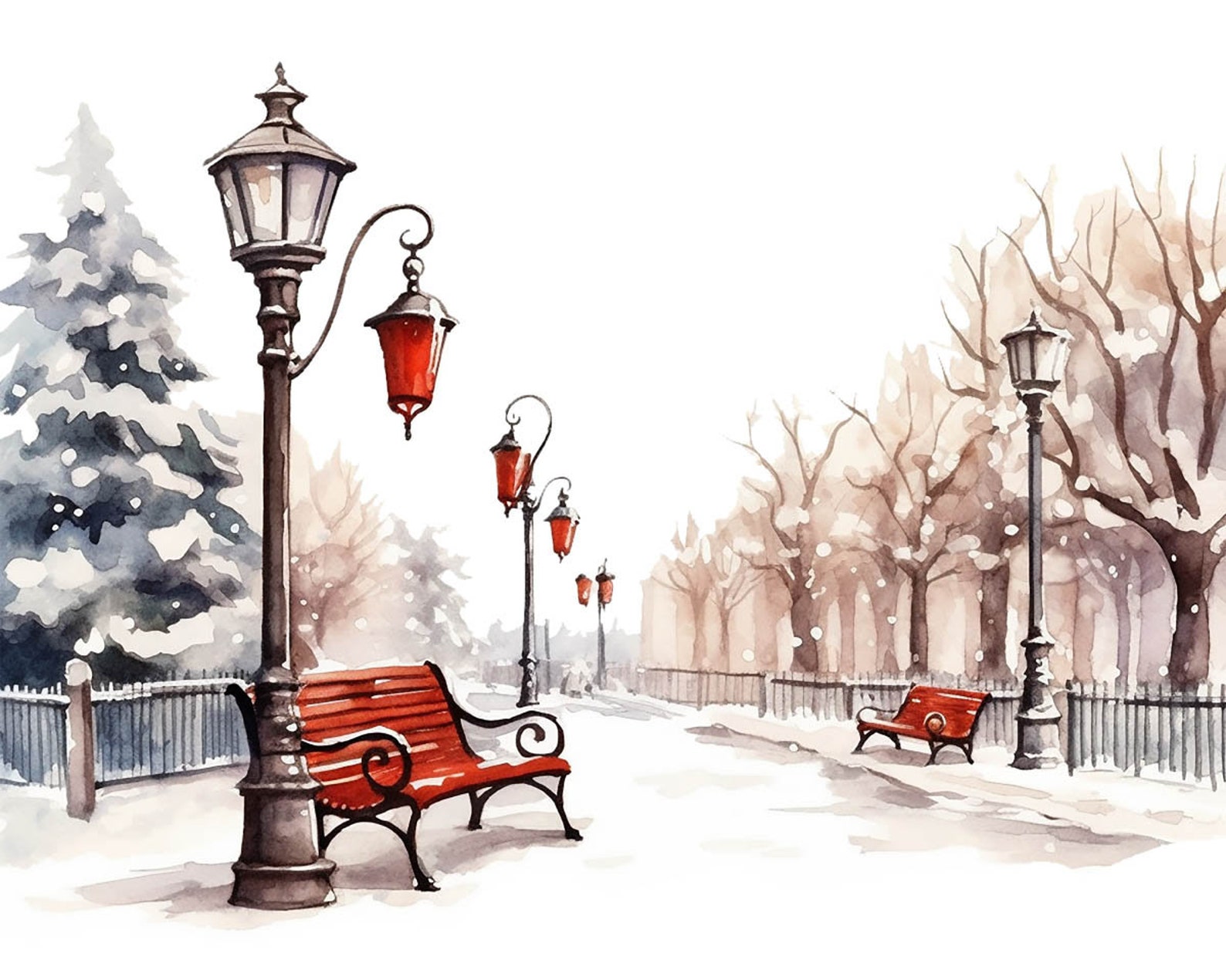 Christmas Lamp Post Clipart Vintage Lamp Post Clipart, Christmas Street ...