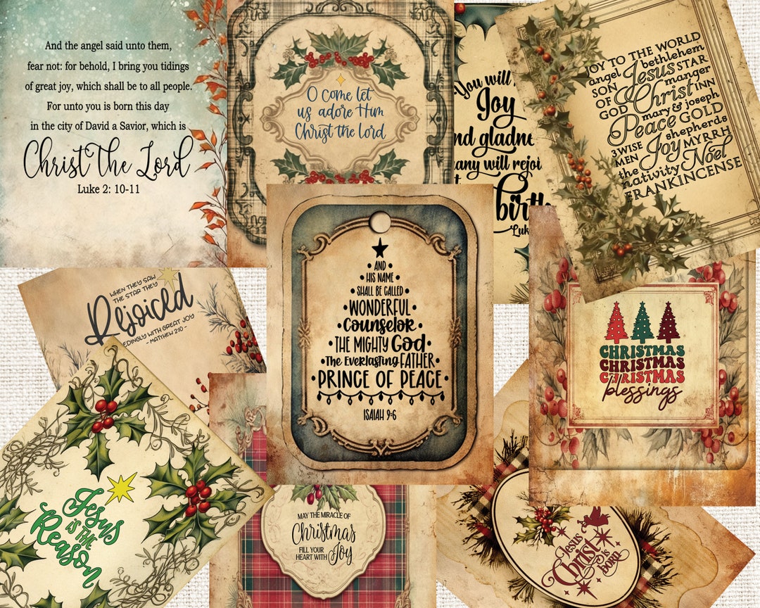 Religious Christmas Junk Journal Kit With Bible Verses and Faith ...