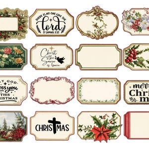 Spiritual Christmas Ephemera Kit: Bible Verse Labels & Vintage Gift ...