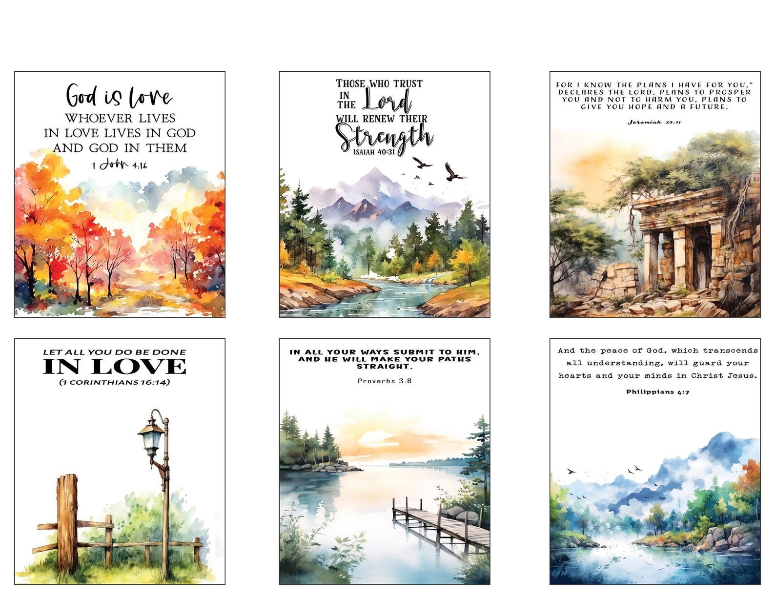 Masculine Inspirational Scripture Cards Kit - Printable Bible Verses ...