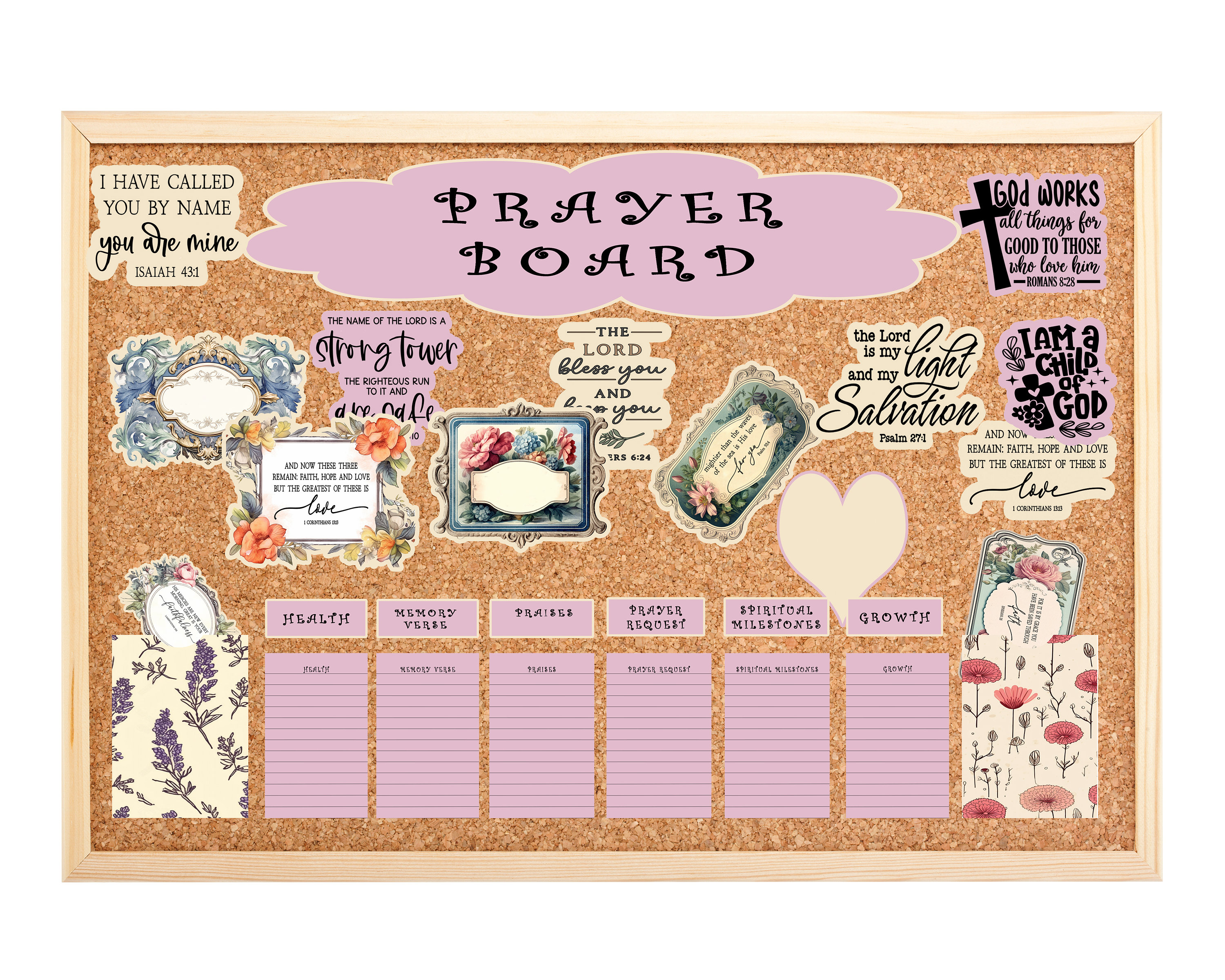Christian Boho Prayer Vision Board Kit for Ladies With Bible Verses - Etsy